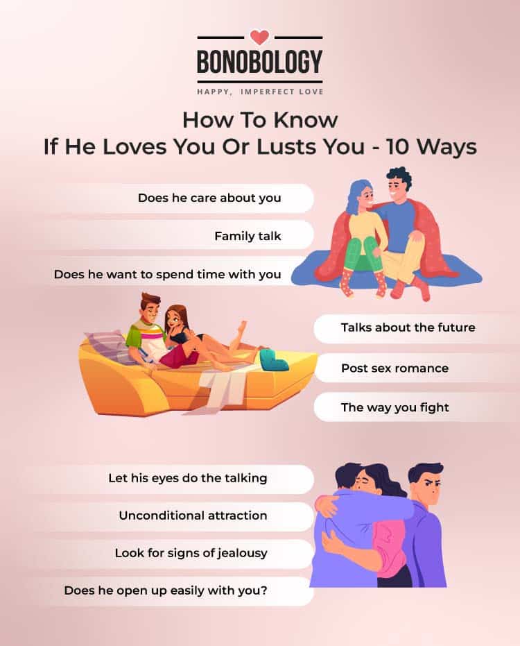 Know whether he loves you or is just lusting behind you